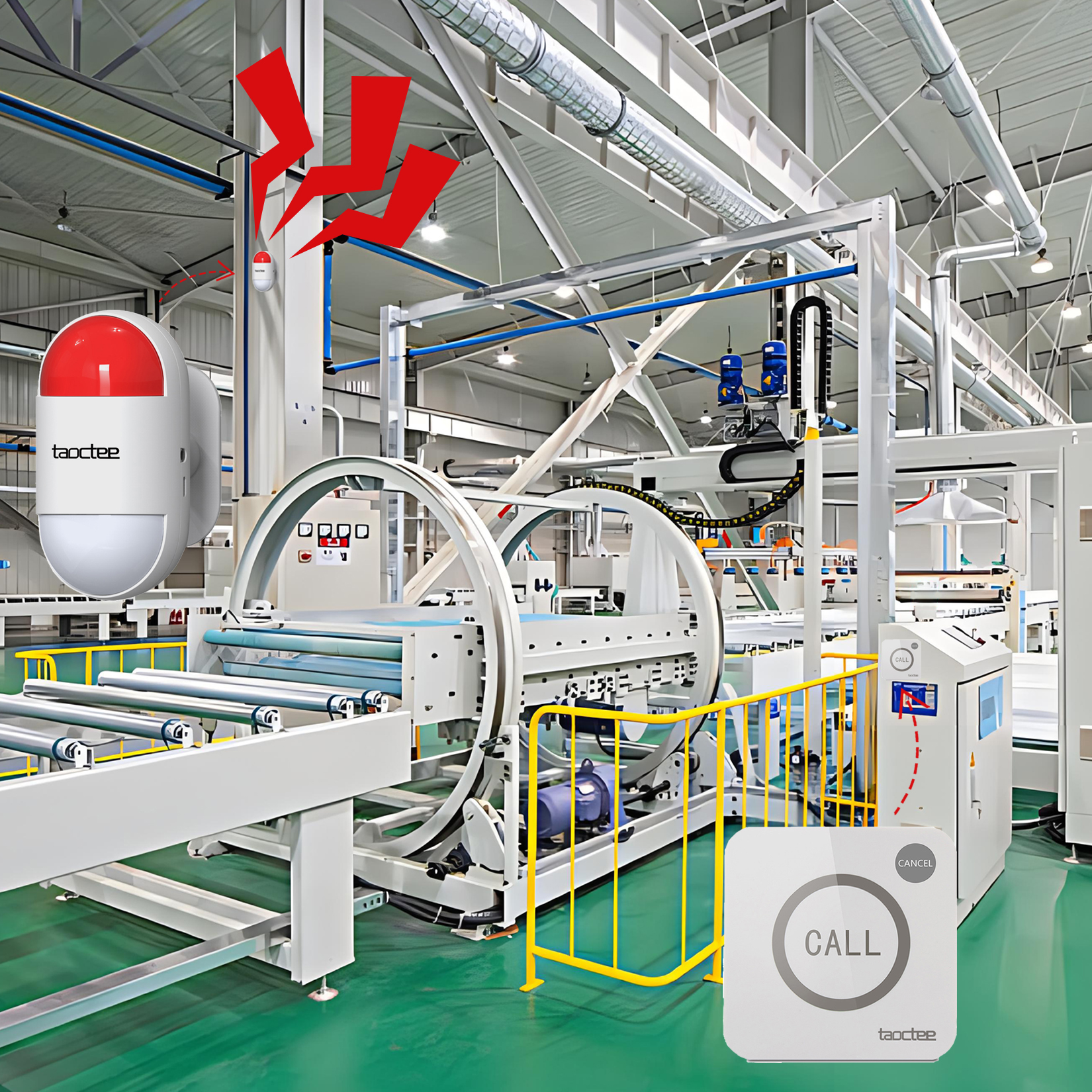 taoctee Panic Alarm Buttons Strobe Siren Alarm Warning System for Home ...