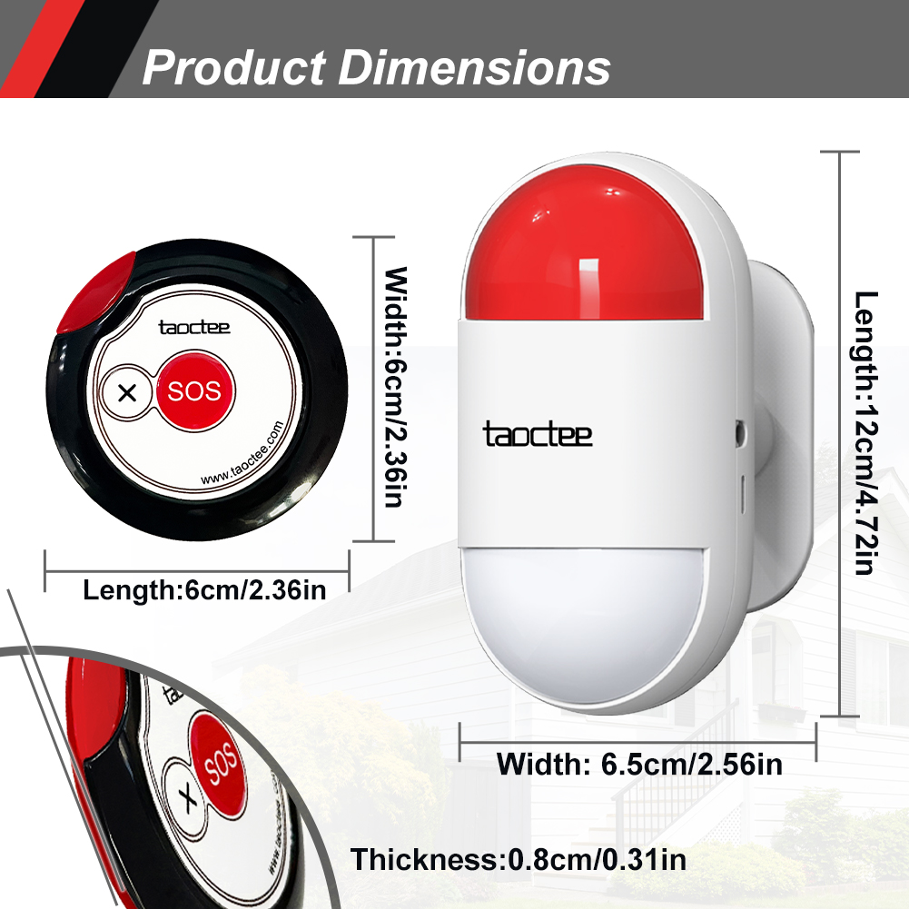 taoctee Strobe Alarm Panic Siren Home Alert System One Red Flashing ...
