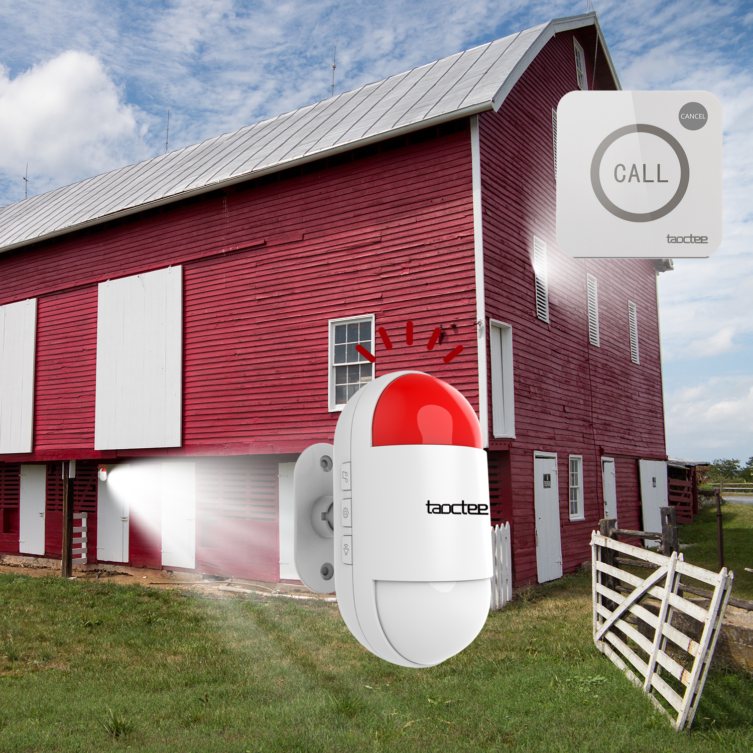 taoctee Panic Alarm Buttons Strobe Siren Remote Alarm System with Sound ...
