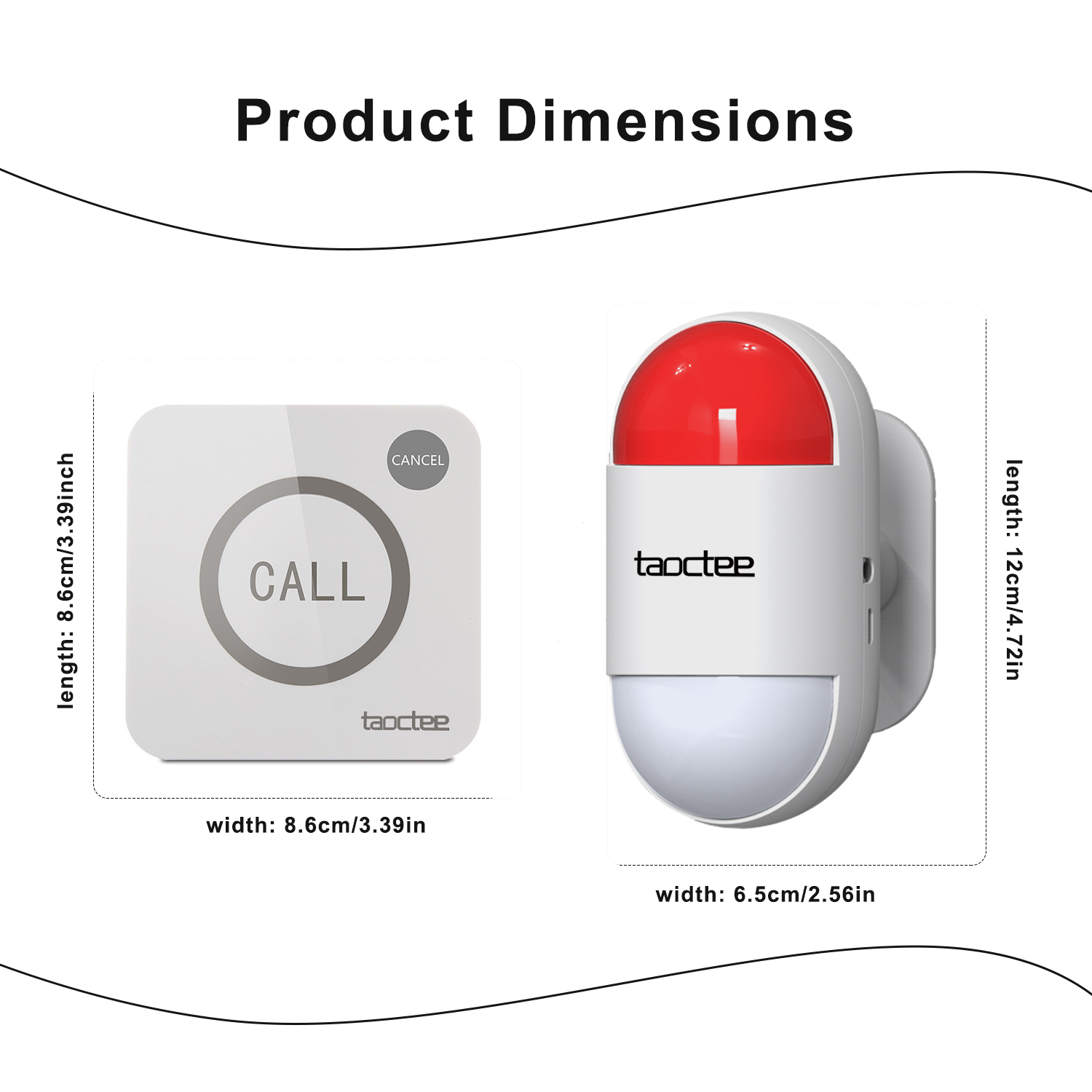 taoctee Panic Alarm Buttons Strobe Siren Remote Alarm System with Sound ...